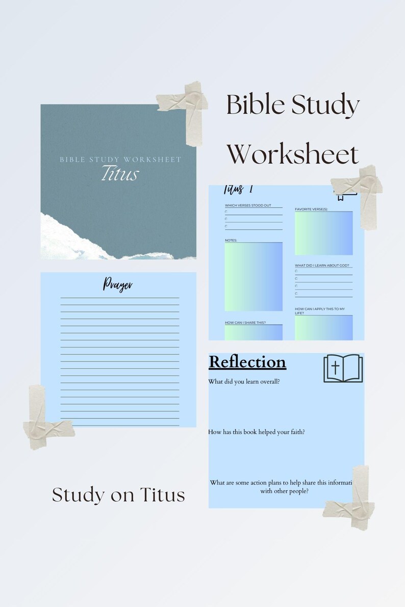 Comprehensive Bible Study Worksheet on the Book of Titus - Etsy