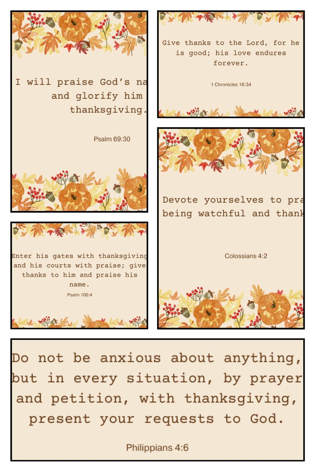 30 Thanksgiving Scripture Cards Daily Inspiration for November Memory ...