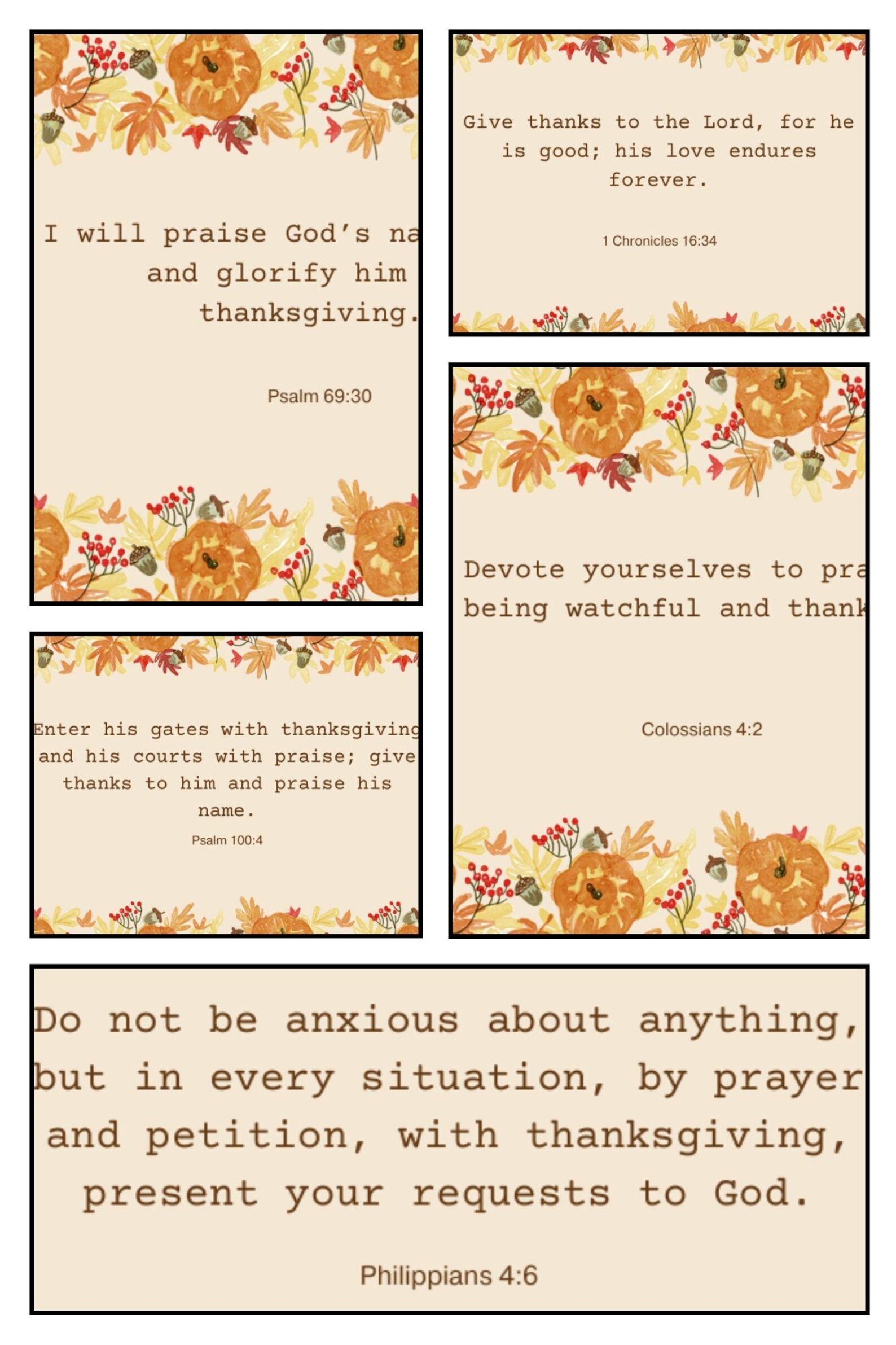 30 Thanksgiving Scripture Cards Daily Inspiration for November Memory ...