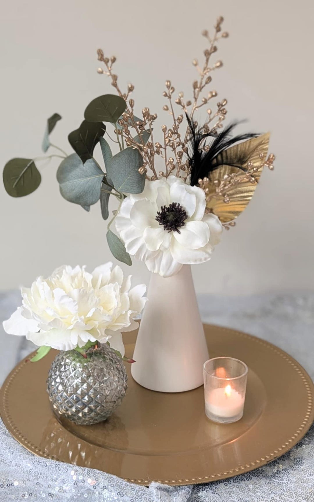 Elegant White and Gold Centerpieces - Etsy UK