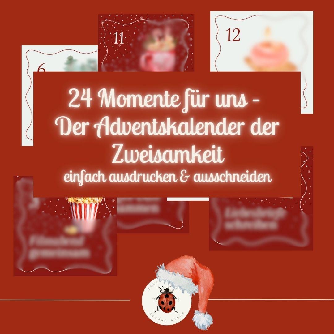 Advent Calendar Notes for Togetherness – to Print and Cut Out | Couple ...