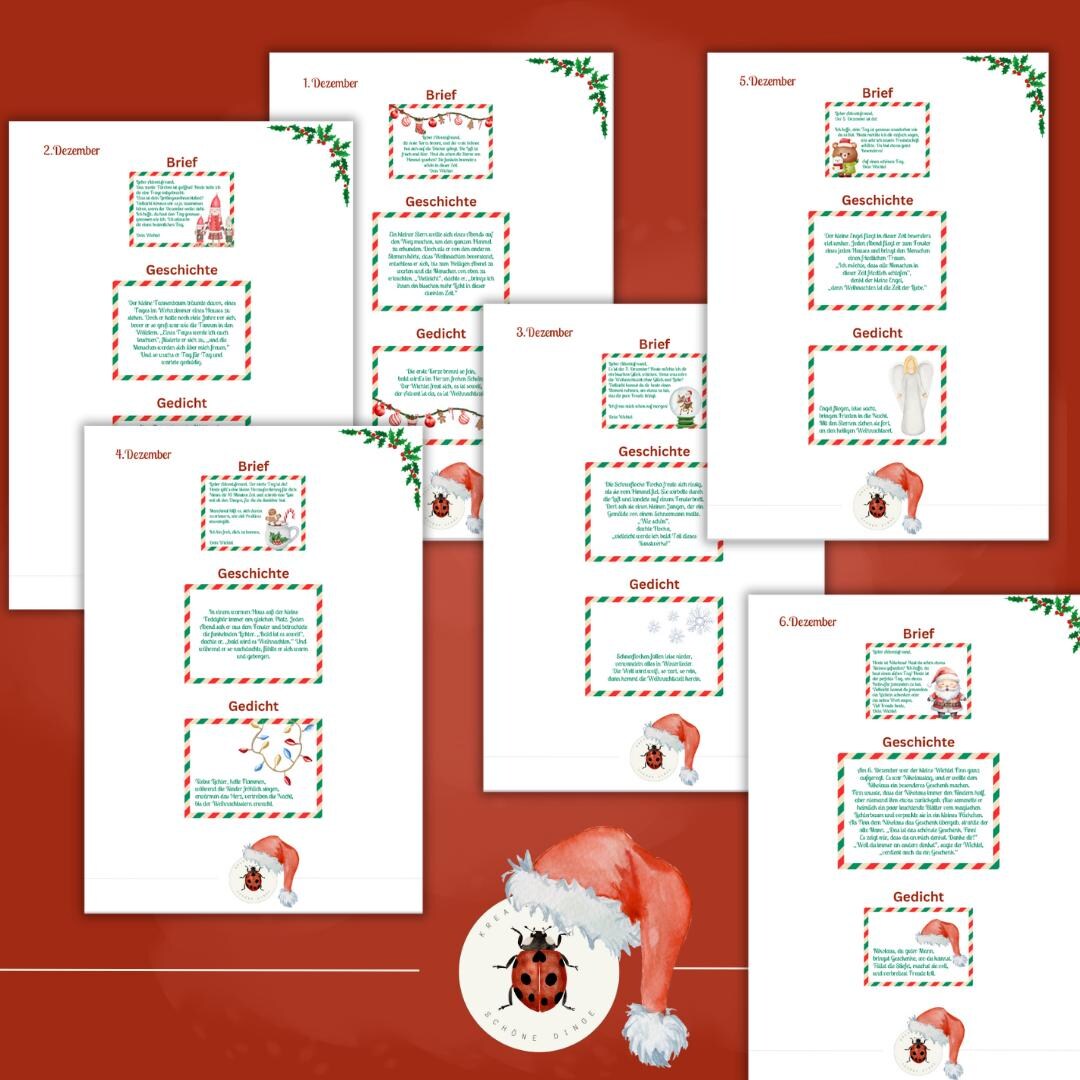 24 Secret Santa Letters With Letters, Poems & Stories for Advent Secret ...