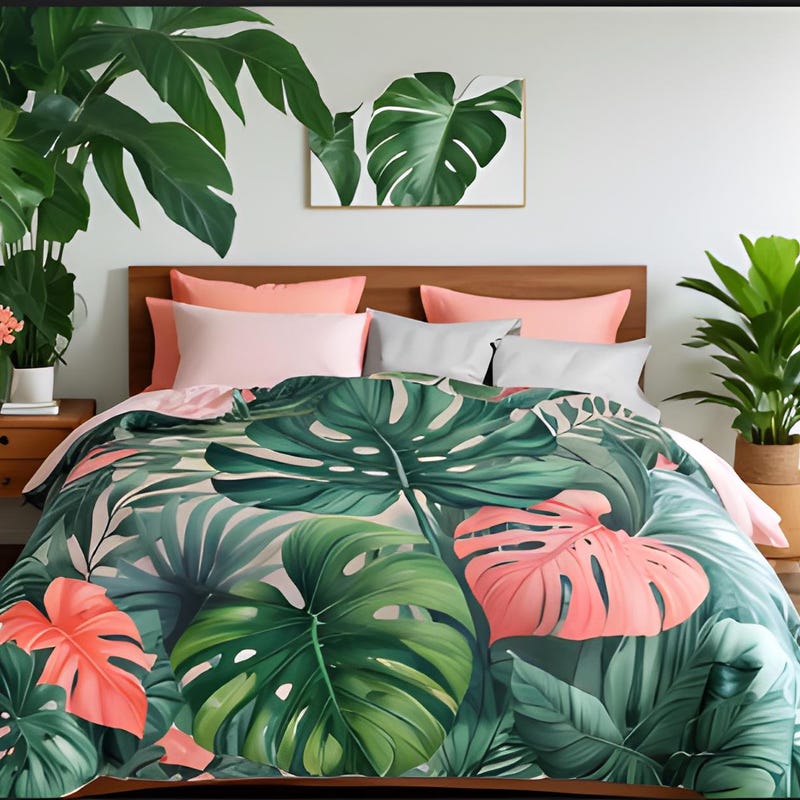 Palm Leaf Comforter - Etsy