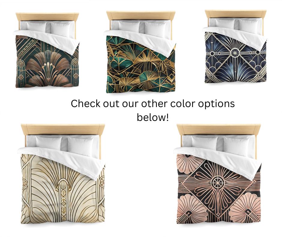 Elegant Duvet Cover Set, Art Deco Bedding, Luxury Microfiber Bedspread ...