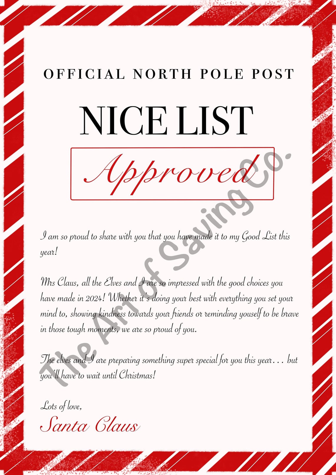 Christmas Letter From Santa, Nice List, Letter From Santa, Letter for ...