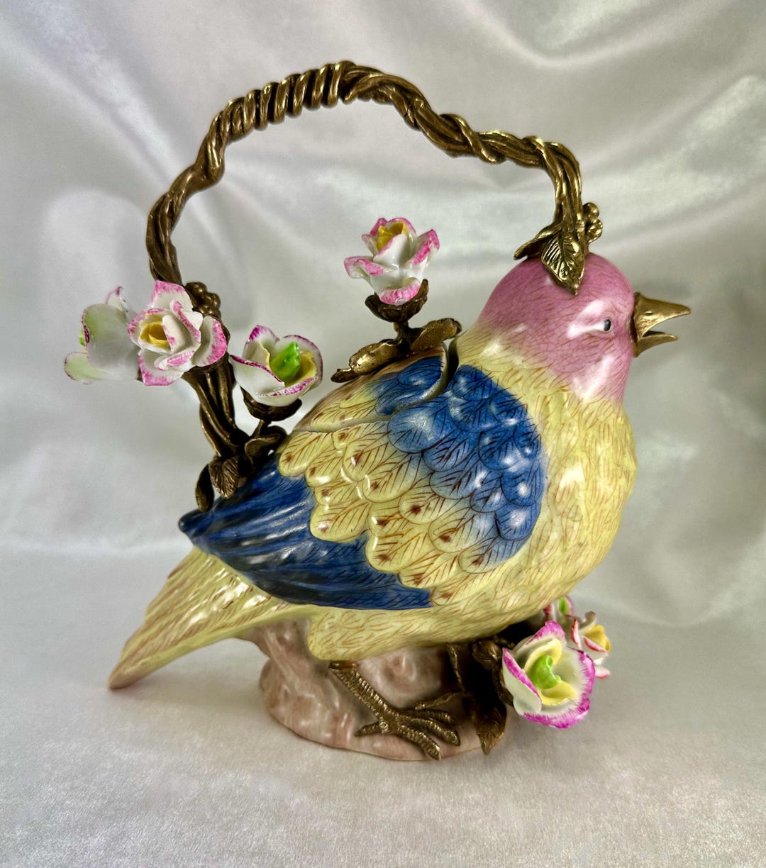Vintage Chinese Porcelain Wong Lee Bronze Bird and Roses Teapot - Etsy