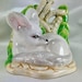 Vintage Italy Majolica White Ceramic Fennec Fox Laying on Rock Base ...