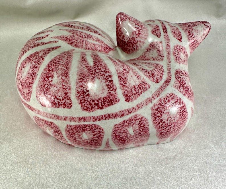 Vintage Italy Ceramic Pink Striped Cat Figurine - Etsy