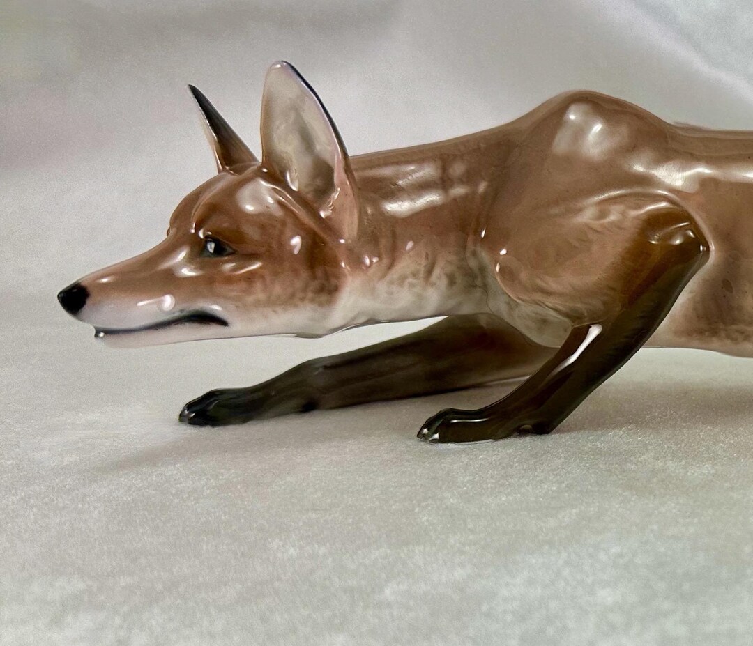 Antique Germany Rosenthal Porcelain Creeping Red Fox by Fritz Diller - Etsy