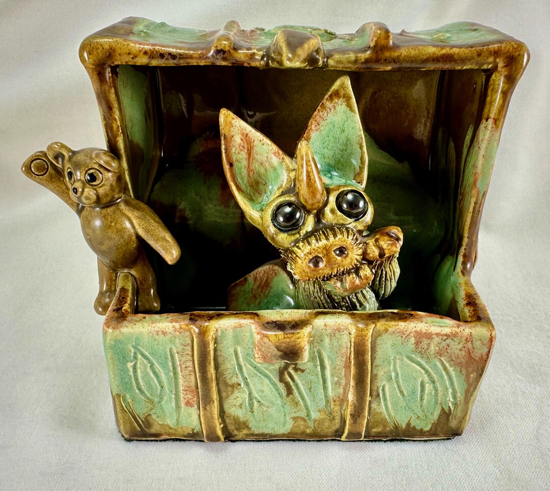 Vintage England Yare Designs Pottery Dragon in Treasure Chest With Very ...