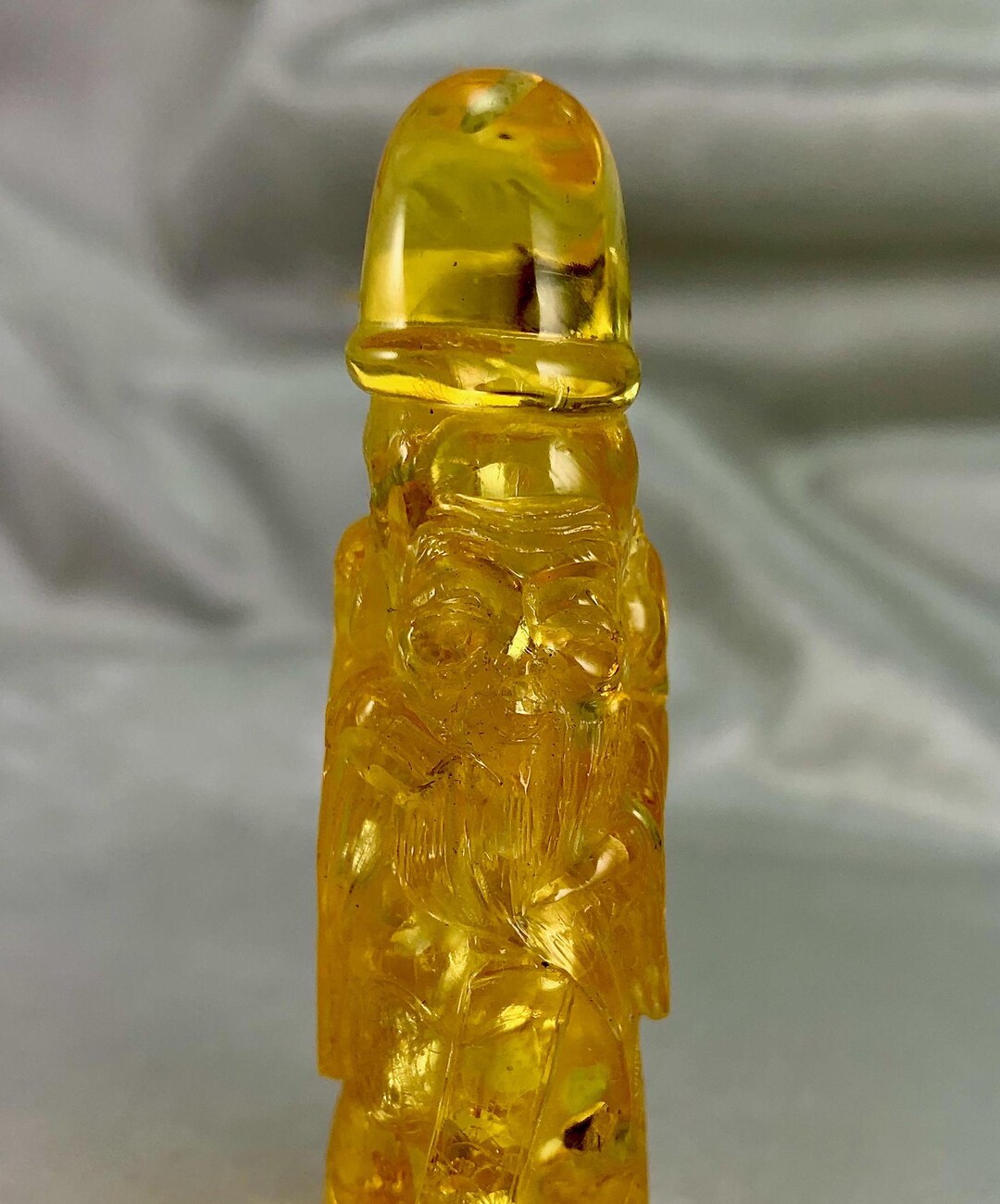 Vintage Netsuke Japanese Shunga Carved Fossilised Amber Netsuke Pendant ...