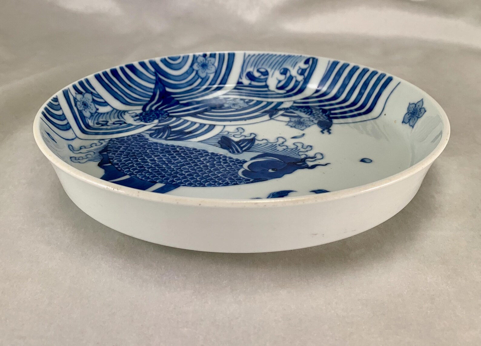 Antique Chinese Porcelain Qing Dynasty Waves With Jumping Koi Carp Fish ...