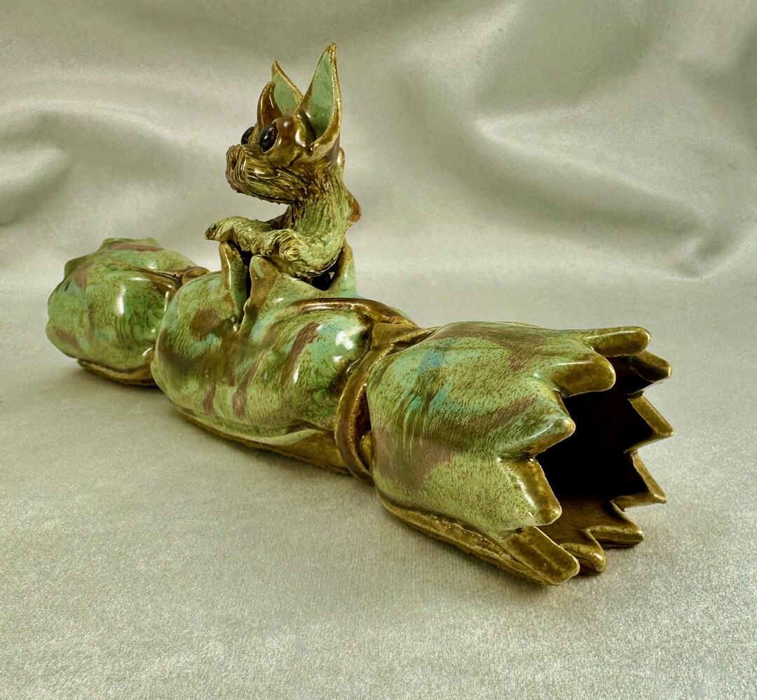 Vintage England Yare Designs Pottery Dragon Yare Dragon Popping Out of Christmas Cracker Rare ...