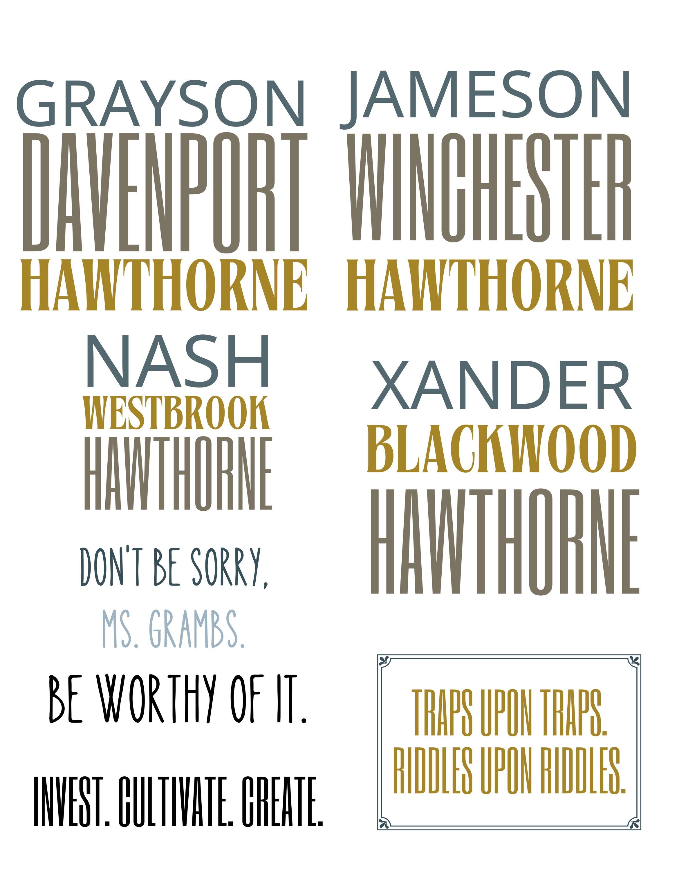 Inheritance Games SVG PNG Bundle, Hawthorne House, Grayson, Xander ...