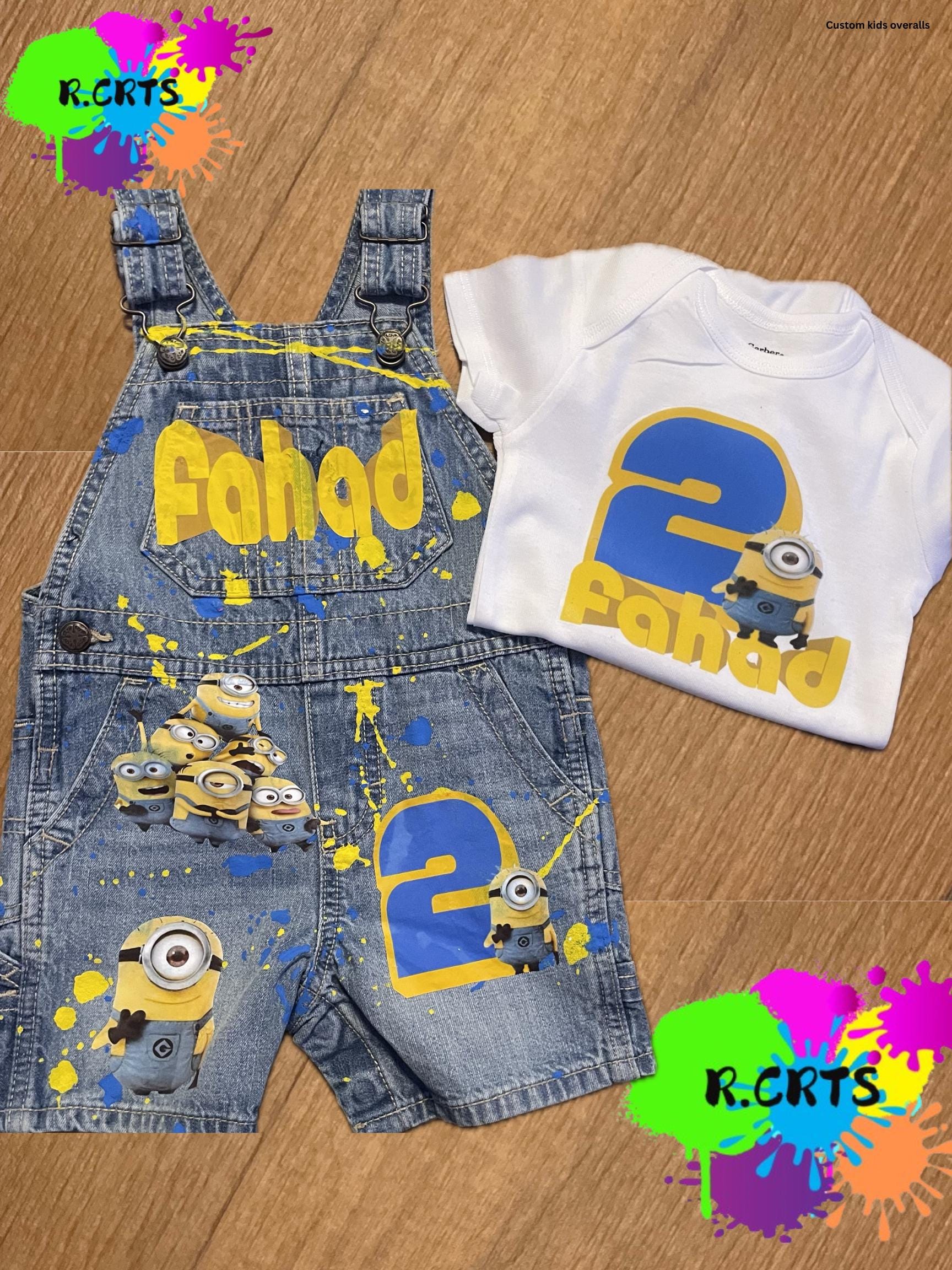 Minions Custom Overall Short Set - Any Theme Boy/girl - Birthday Set ...