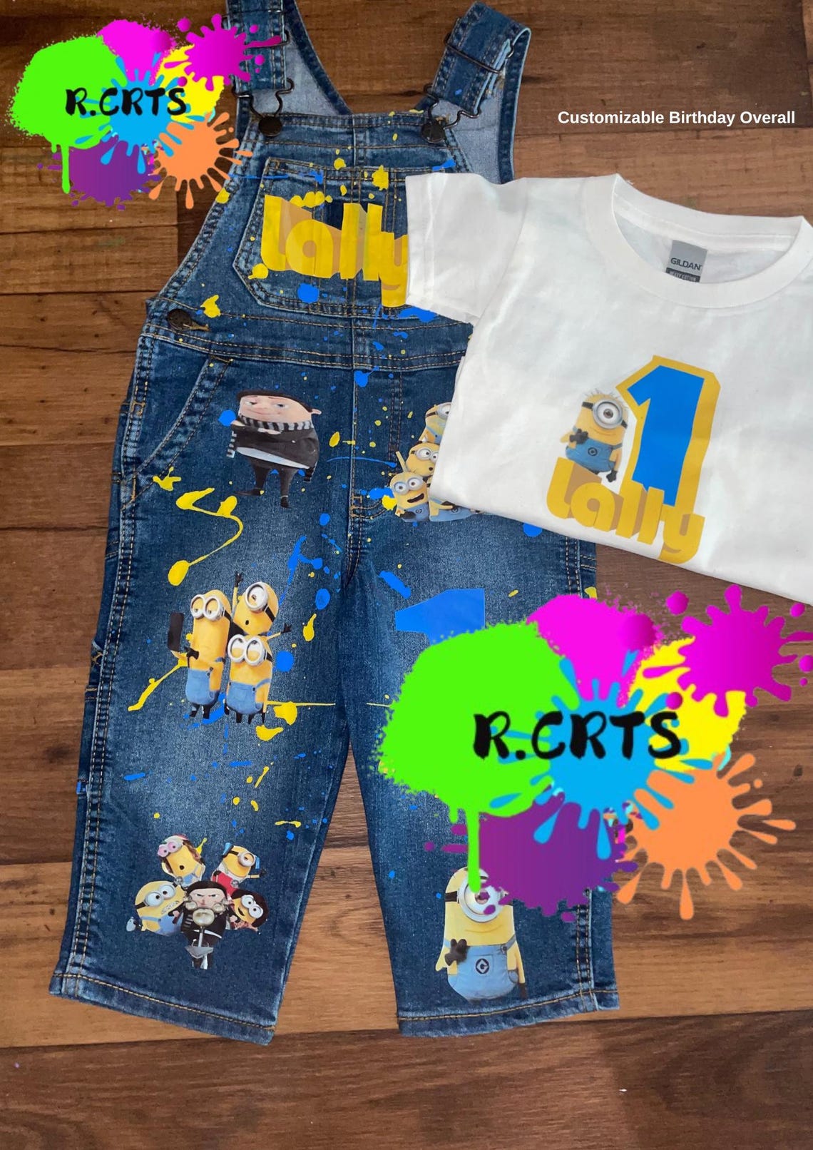 Custom Birthday Minion Theme Overall Birthday Customized Outfit Kids ...