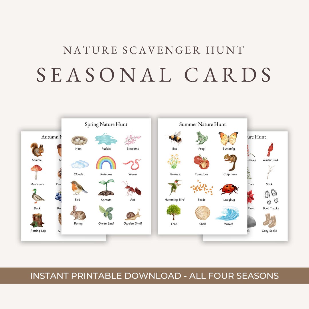 Nature Scavenger Hunt | Seasonal Nature Study | Outdoor Activities for ...