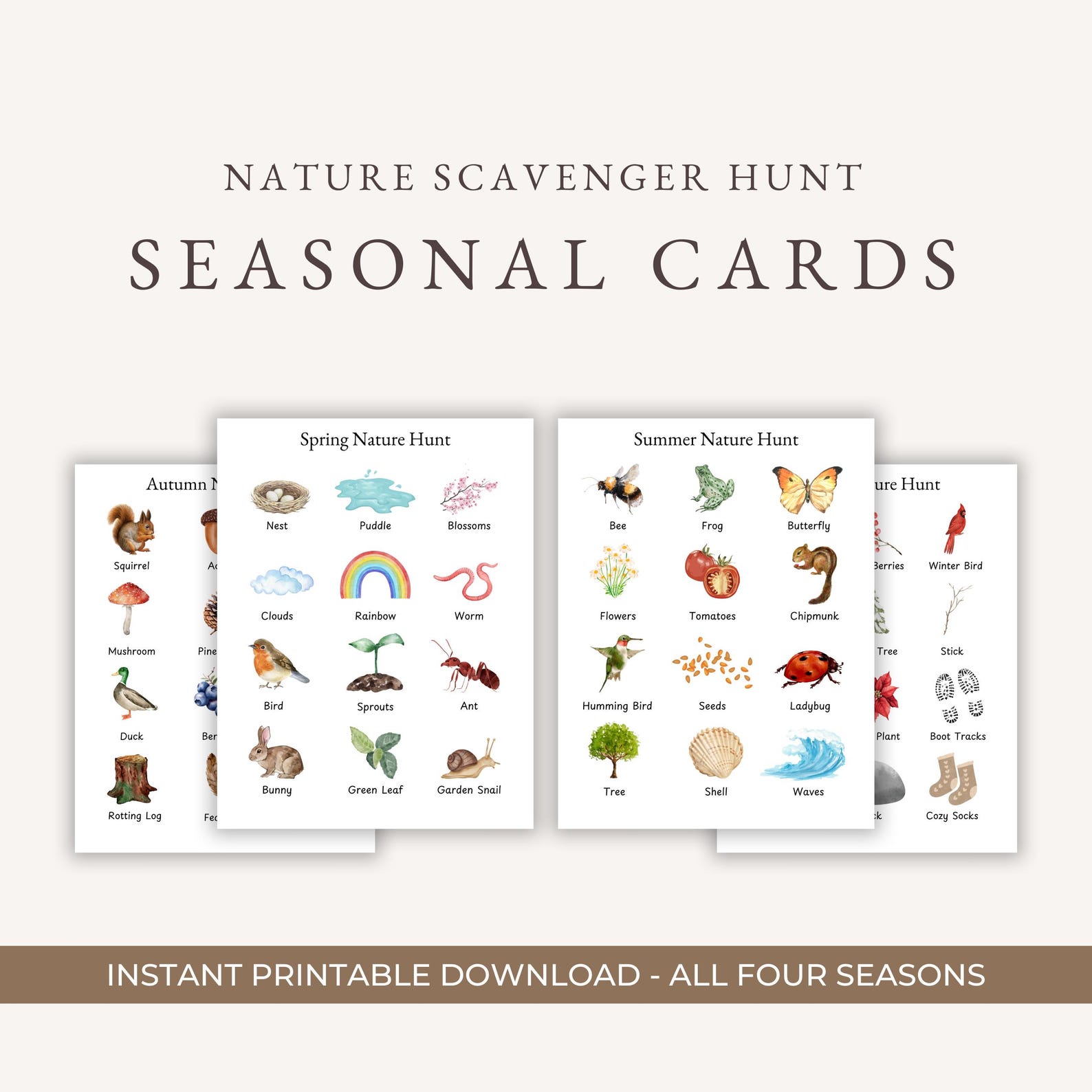 Nature Scavenger Hunt | Seasonal Nature Study | Outdoor Activities for ...