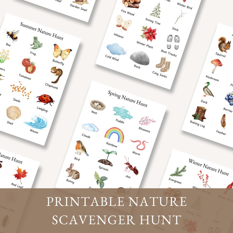 Nature Scavenger Hunt | Seasonal Nature Study | Outdoor Activities for ...