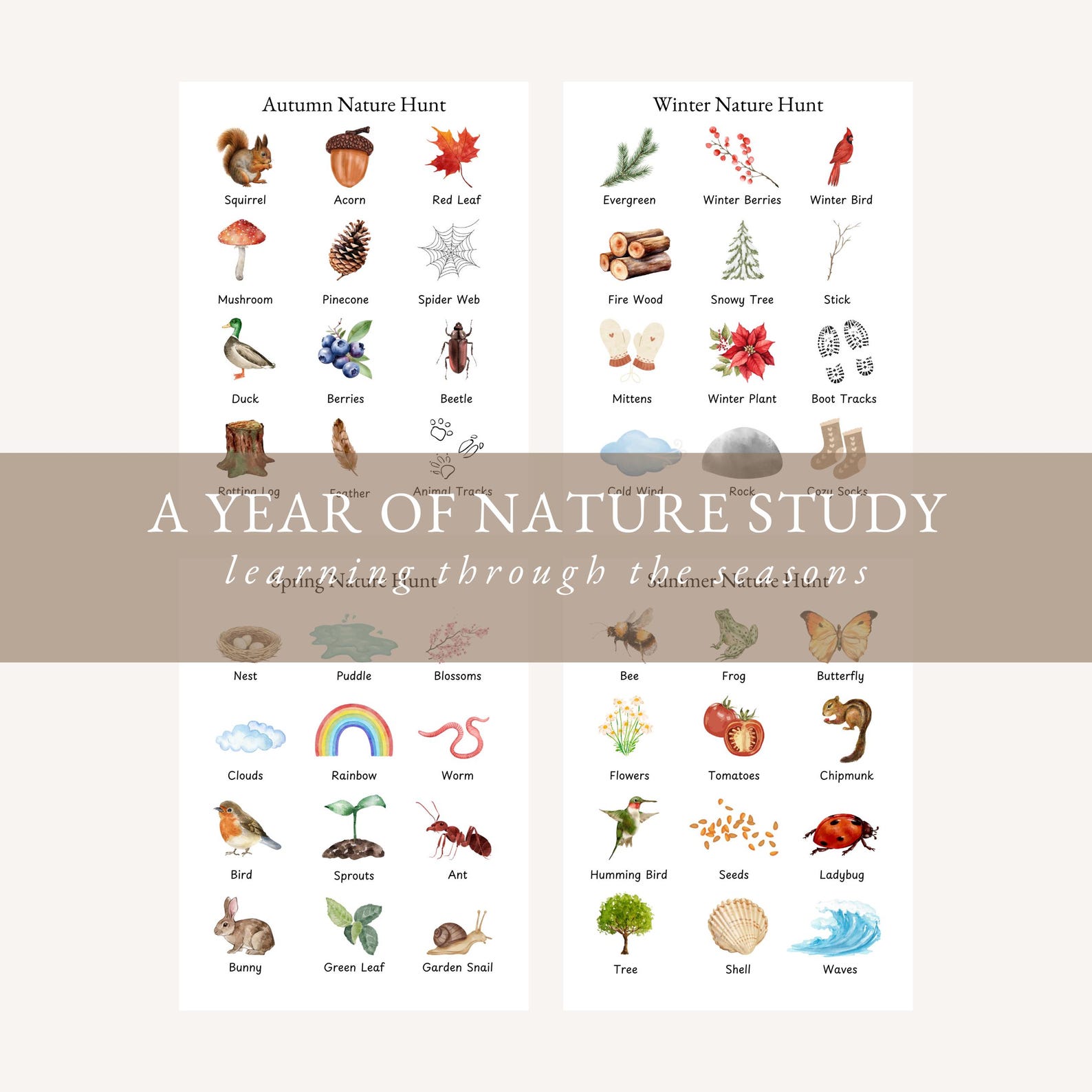 Nature Scavenger Hunt | Seasonal Nature Study | Outdoor Activities for ...