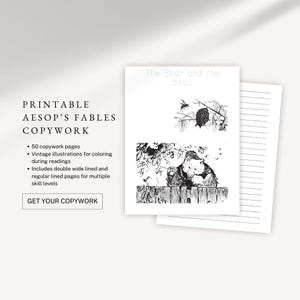 Aesop's Fables Copywork | Charlotte Mason Homeschool | Penmanship and ...