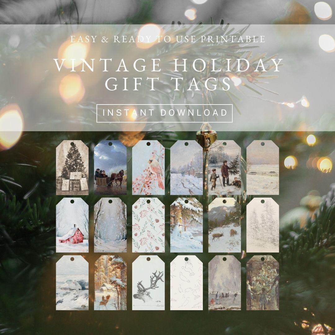 Vintage Christmas Gift Tags | Holiday Gift Tag | Xmas Labels | Vintage ...