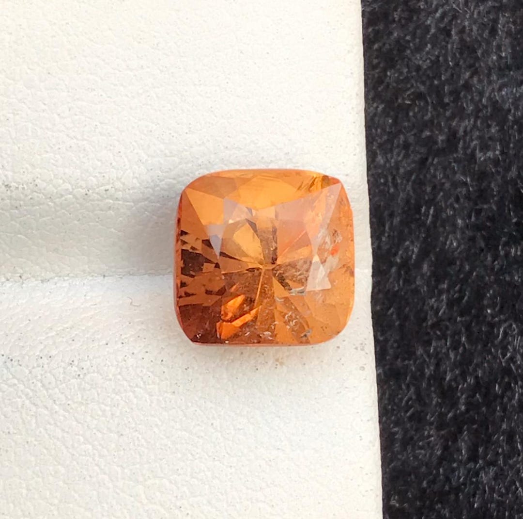 Fancy Cut Natural Imperial Topaz 6.25 CT , Cushion Cut Topaz , Topaz ...
