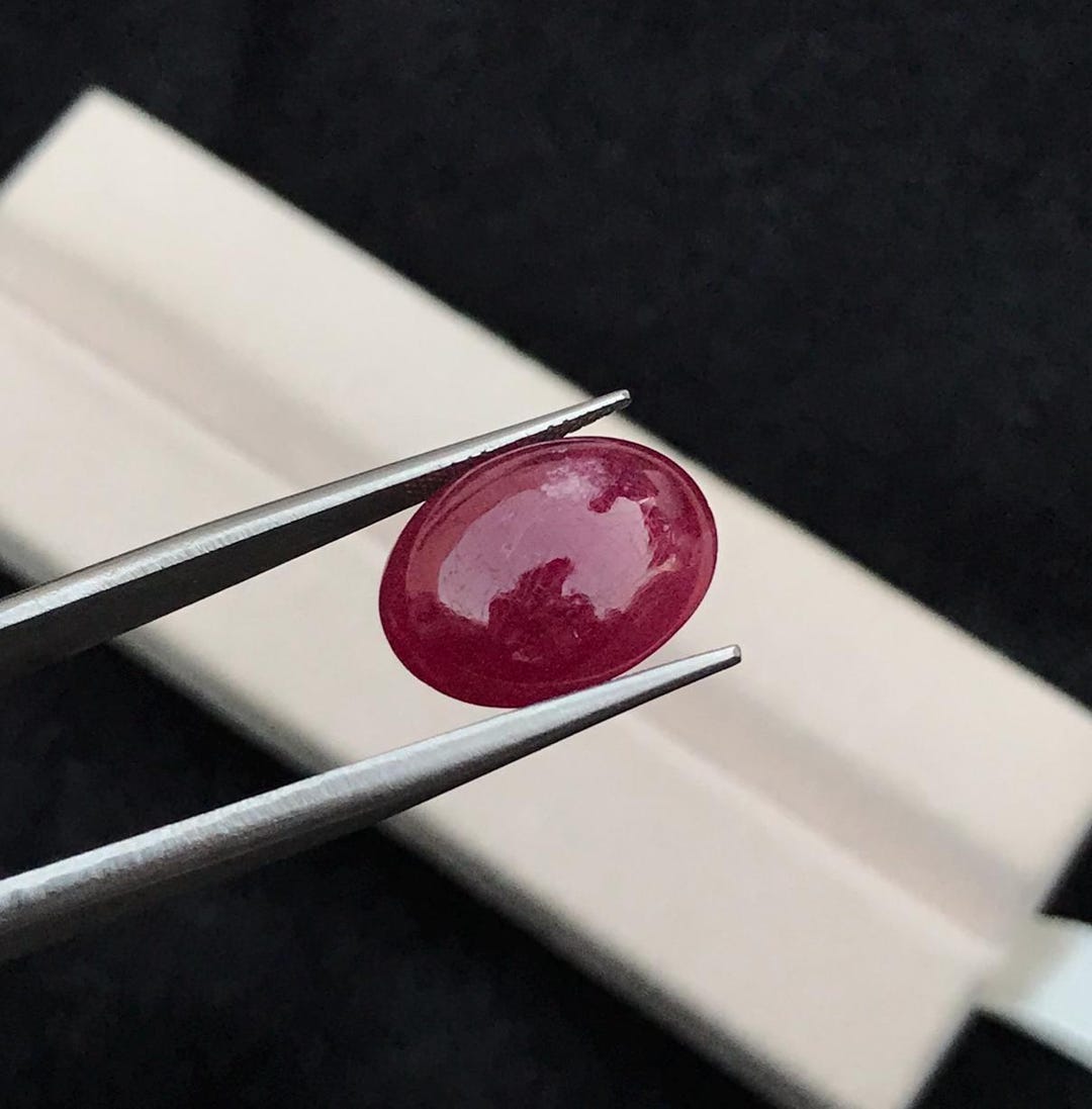 9.60 CT Candy Red Ruby Gemstone Natural Ruby Stone , Unheated Cabochon ...