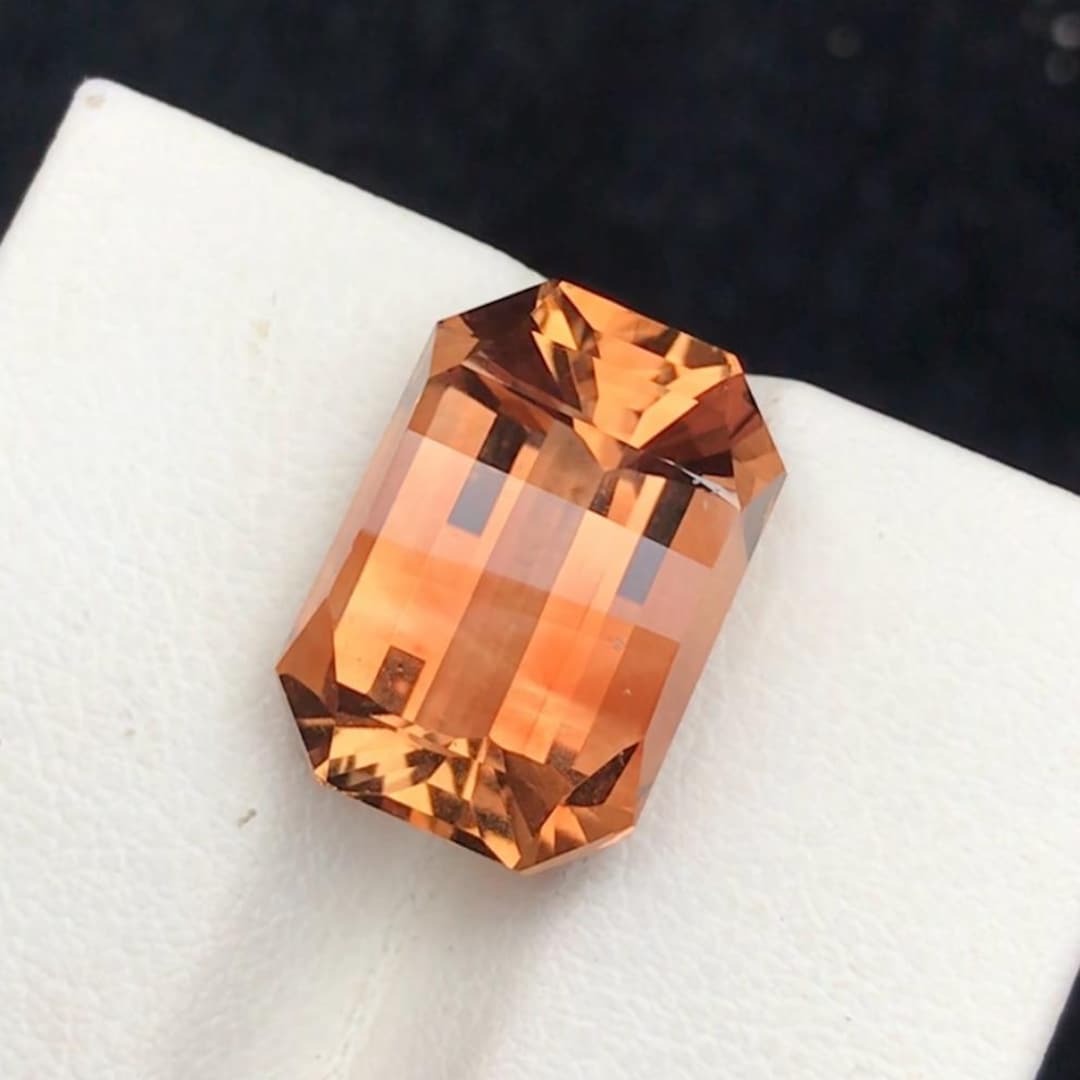 Pixel Cut Imperial Topaz Gemstone , Loupe Clean , Natural Imperial Topaz, Flawless Topaz , Topaz ...