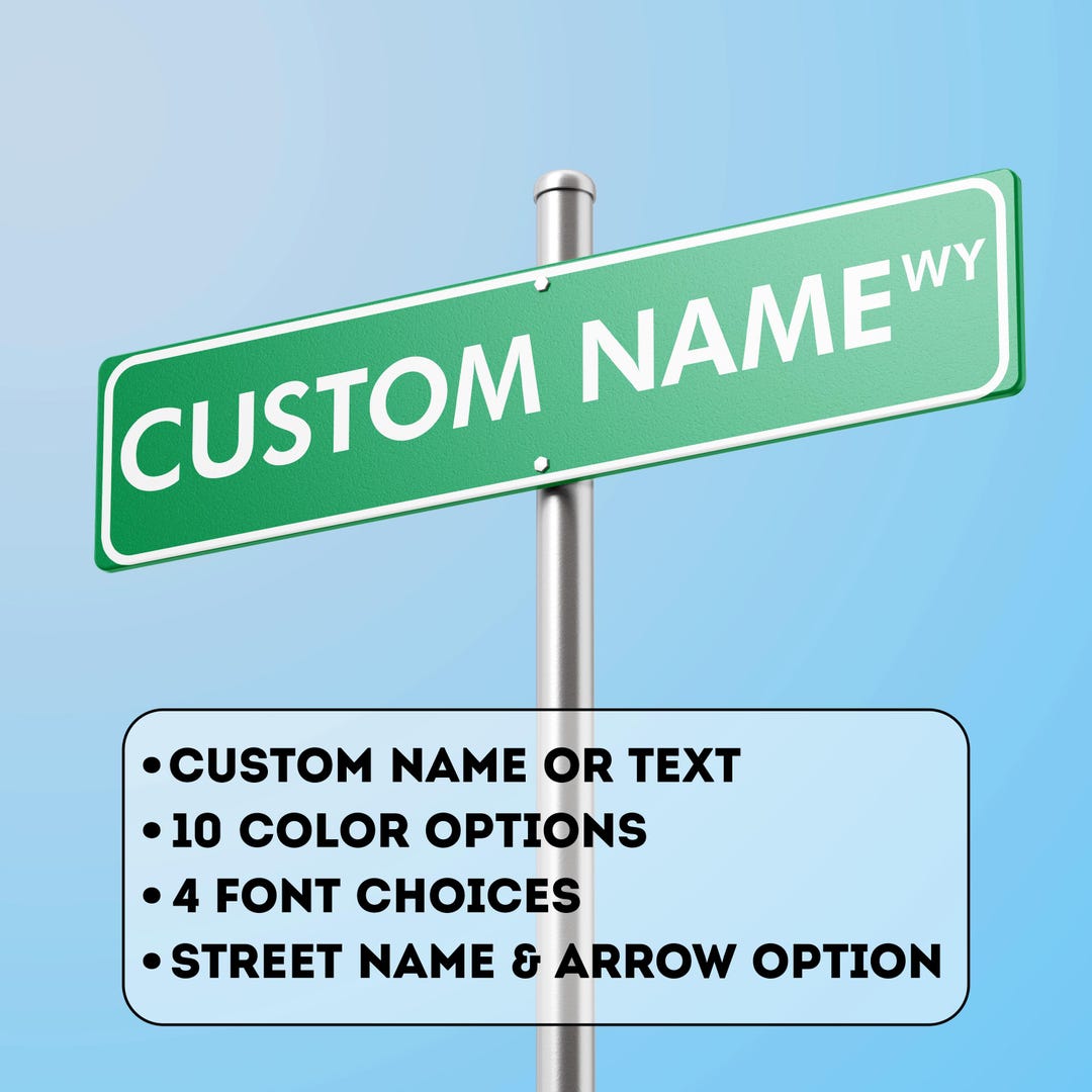 Mini - Custom Street Sign, Personalized Sign for Gifts, Custom Names ...