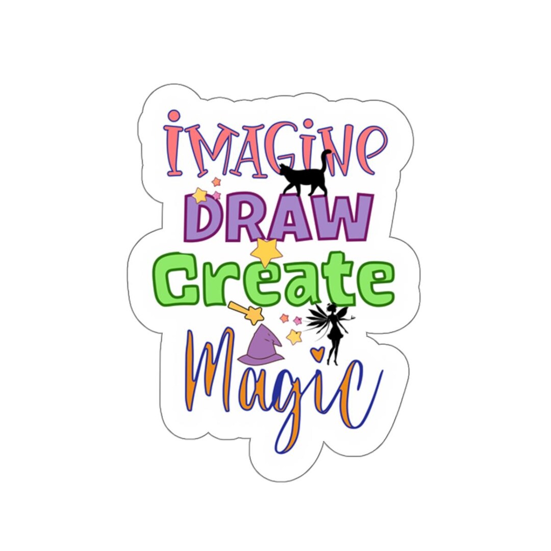 Imagine, Draw, Create Magic Kiss-cut Stickers, Cute Stickers, Journal ...