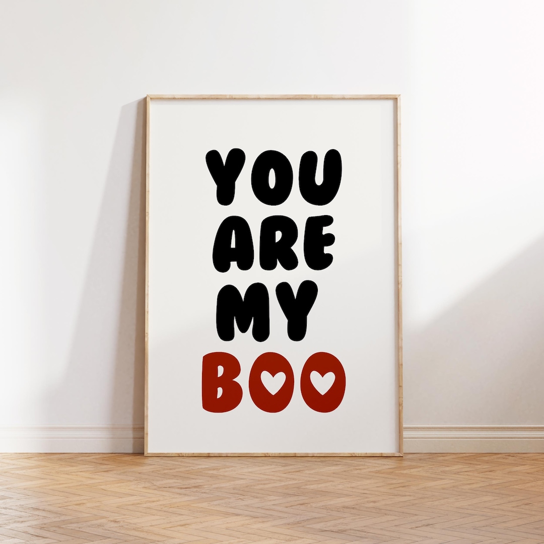You Are My Boo Printable Wall Art | Typography Halloween Print ...