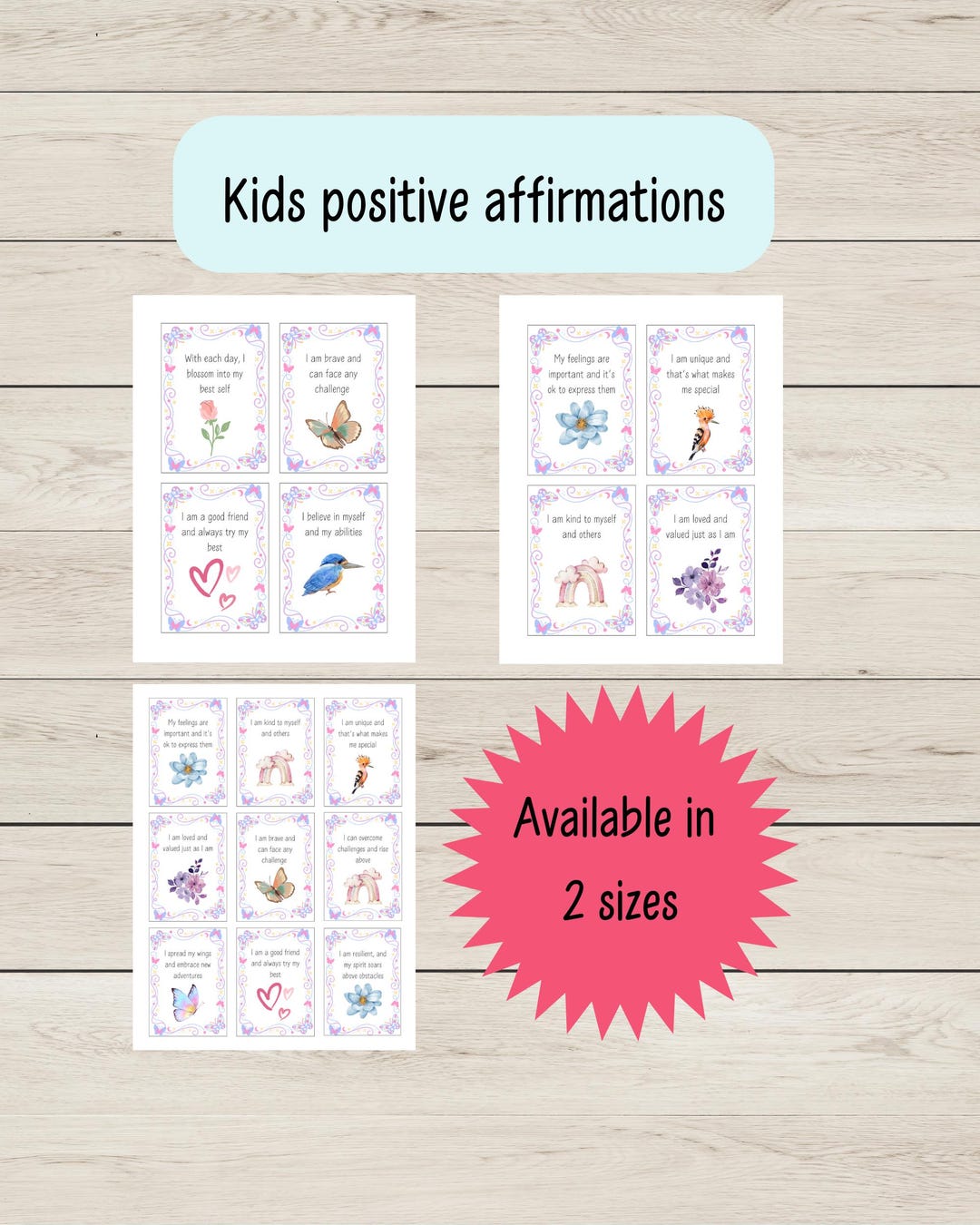 Kids Affirmation Cards, Positive Affirmation Printable, Kids Positive ...