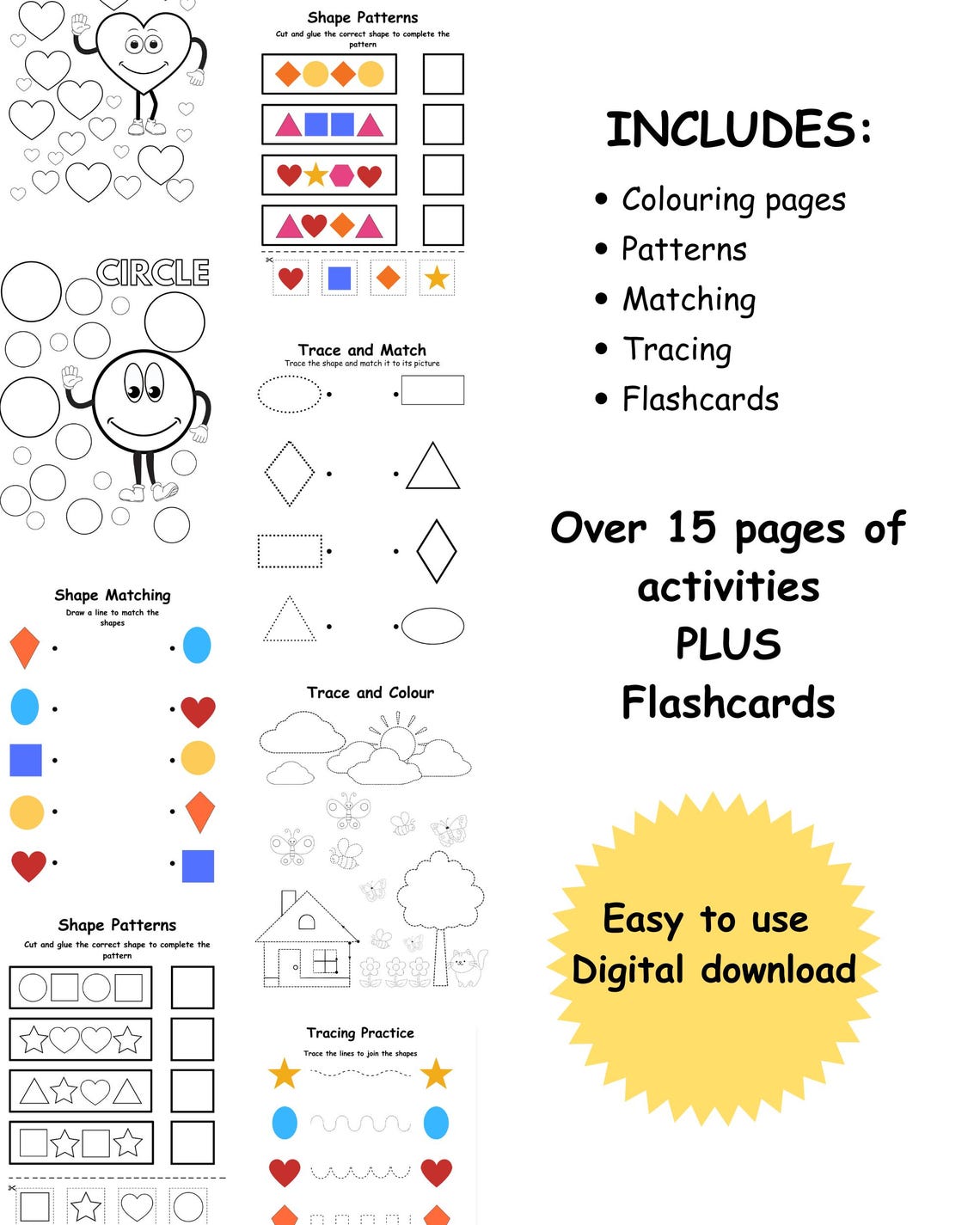 Fun Shape Printable, Shape Recognition Activity, Printable Worksheets ...