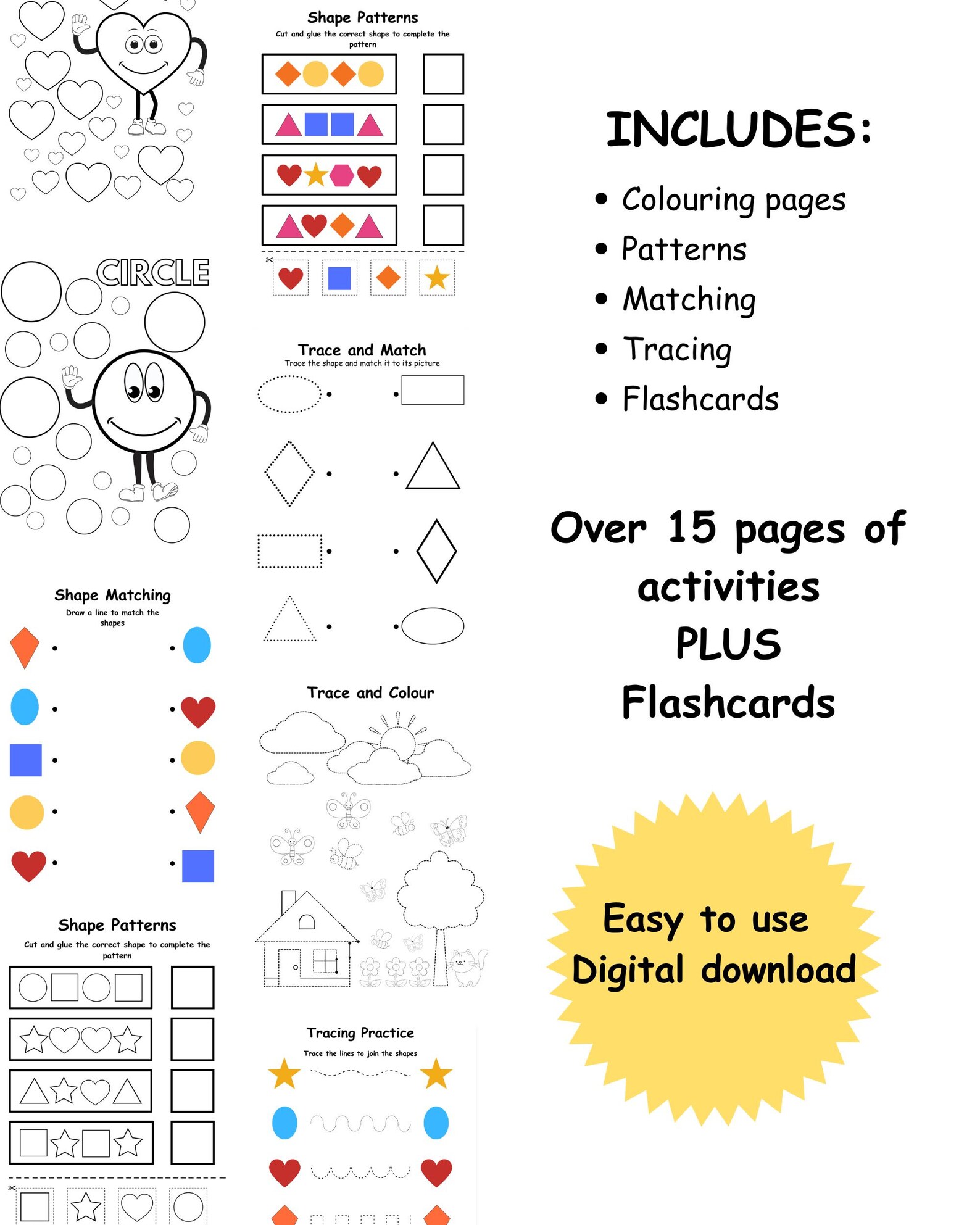 Fun Shape Printable, Shape Recognition Activity, Printable Worksheets ...