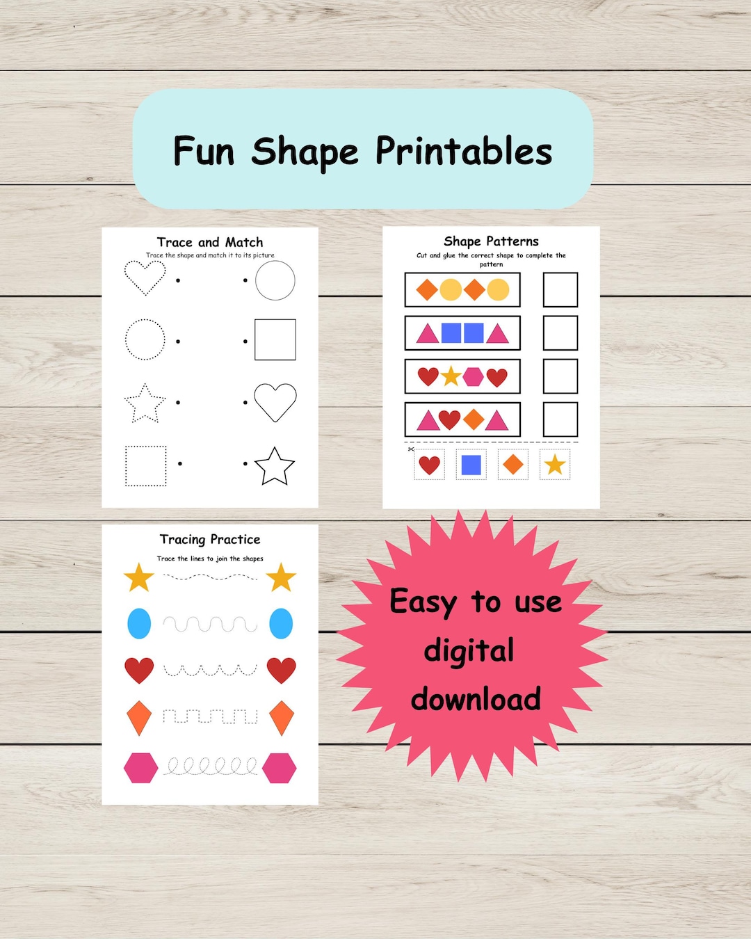 Fun Shape Printable, Shape Recognition Activity, Printable Worksheets ...