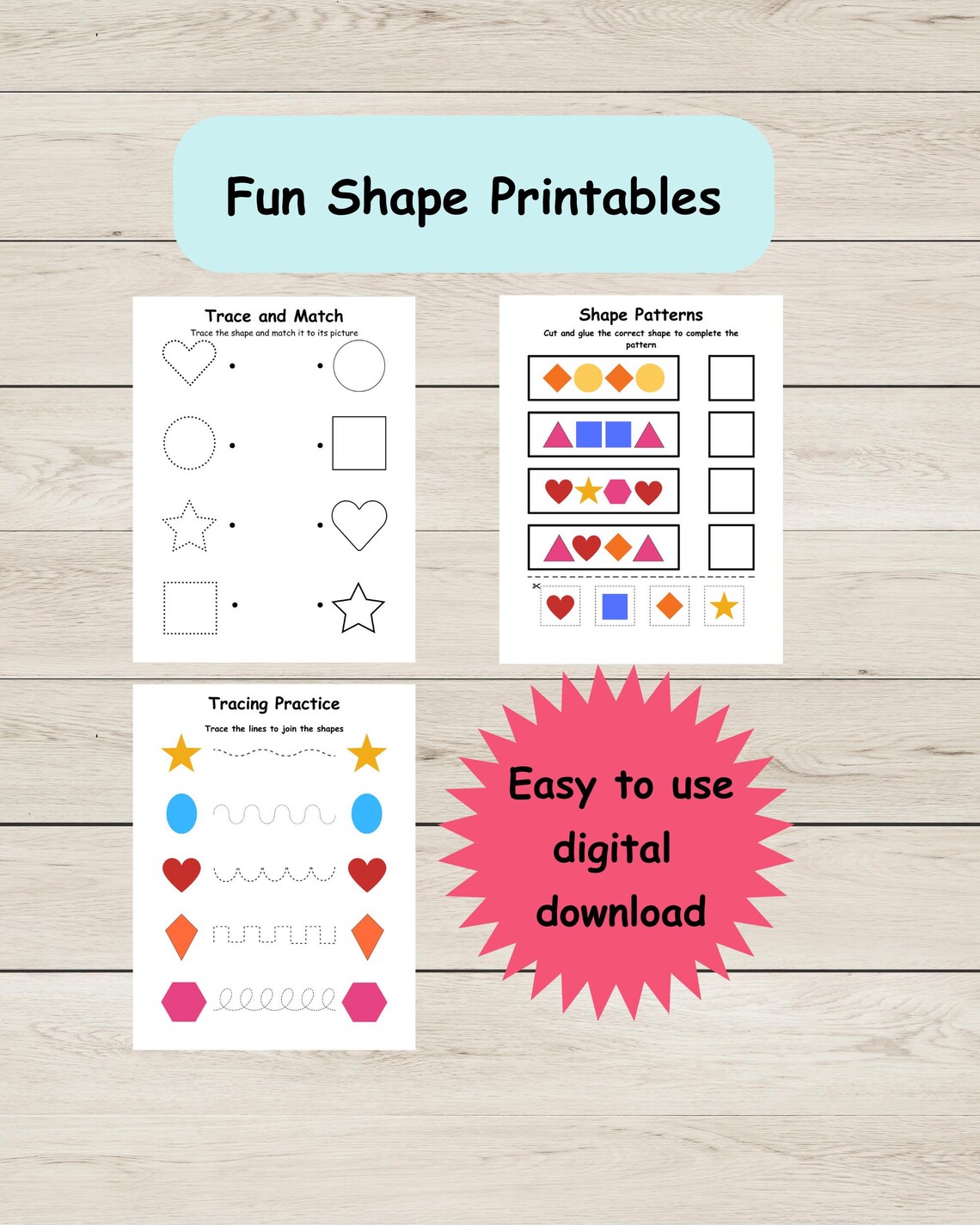 Fun Shape Printable, Shape Recognition Activity, Printable Worksheets ...