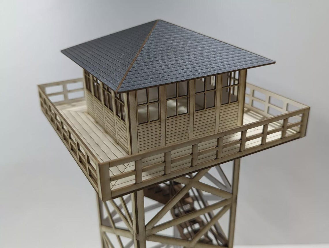 O Scale Forest Fire Watch Tower Kit - Laser Cut Model Train Scenery ...