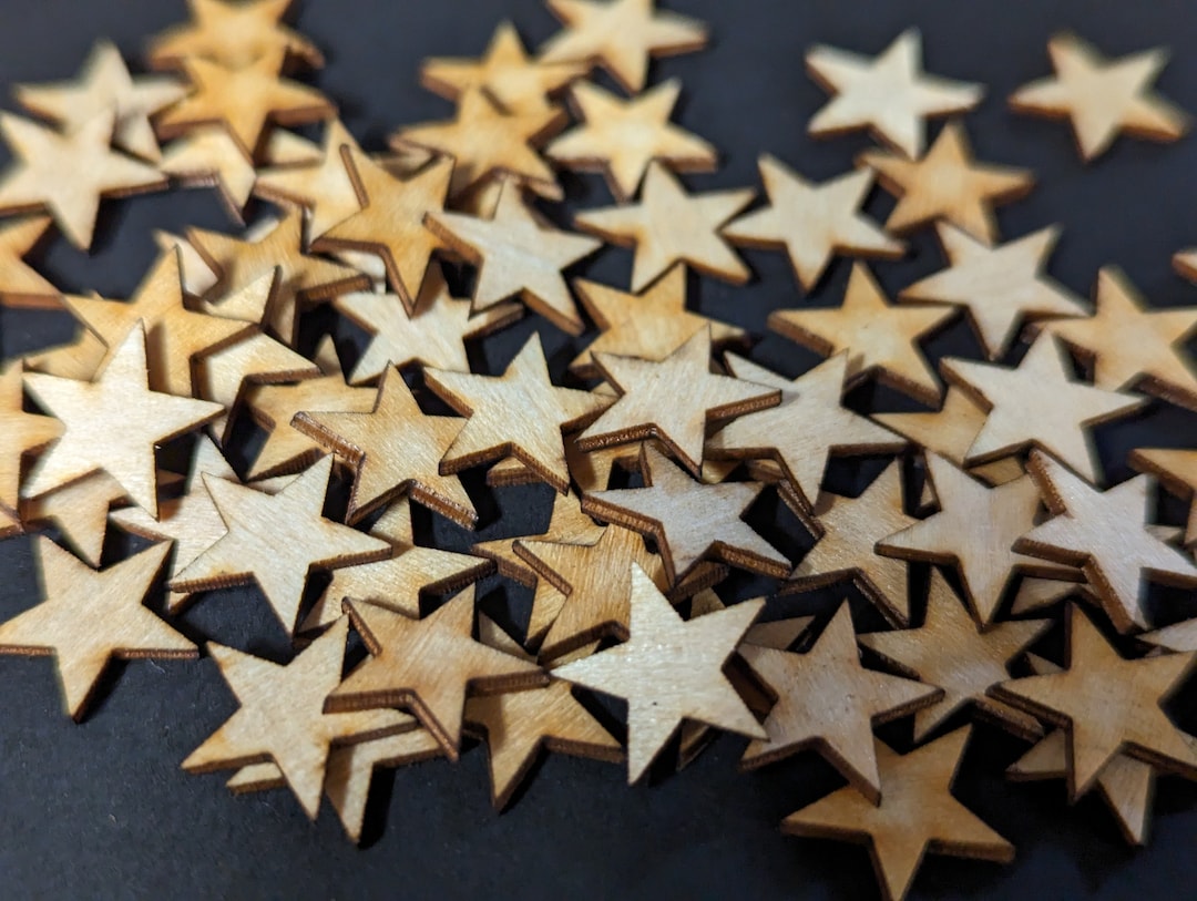 Wood Star Cutout Pieces for DIY Crafts & American Flag, Made in USA ...