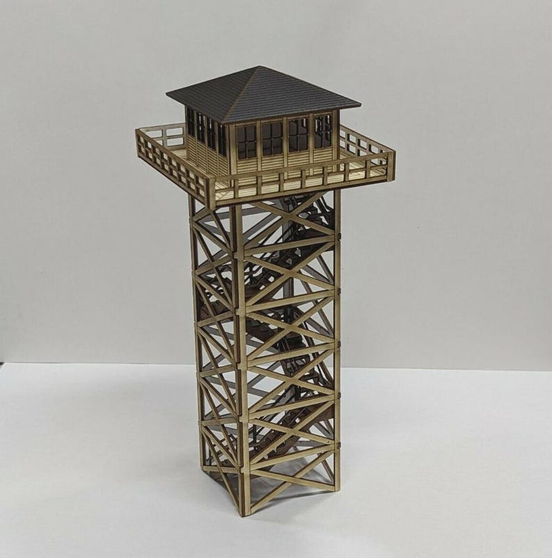 HO Scale Forest Fire Watch Tower Kit - Laser Cut Model Train Scenery ...