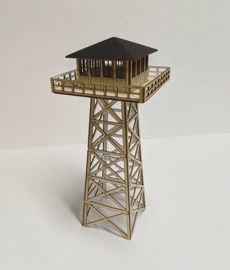 HO Scale Forest Fire Watch Tower Kit - Laser Cut Model Train Scenery ...