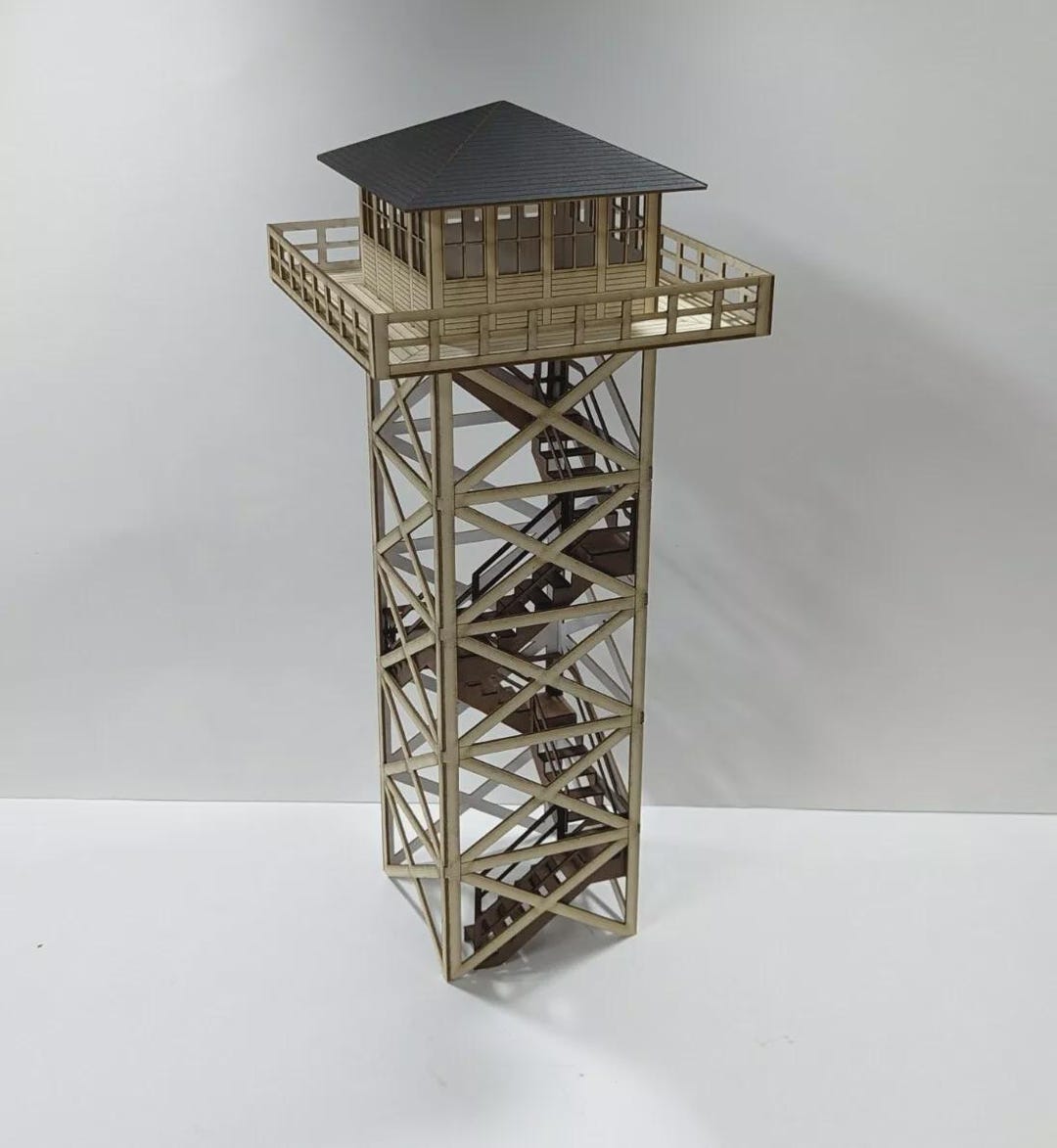 O Scale Forest Fire Watch Tower Kit - Laser Cut Model Train Scenery ...