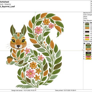 Floral Squirrel Machine Embroidery Design, Floral and Botanical ...
