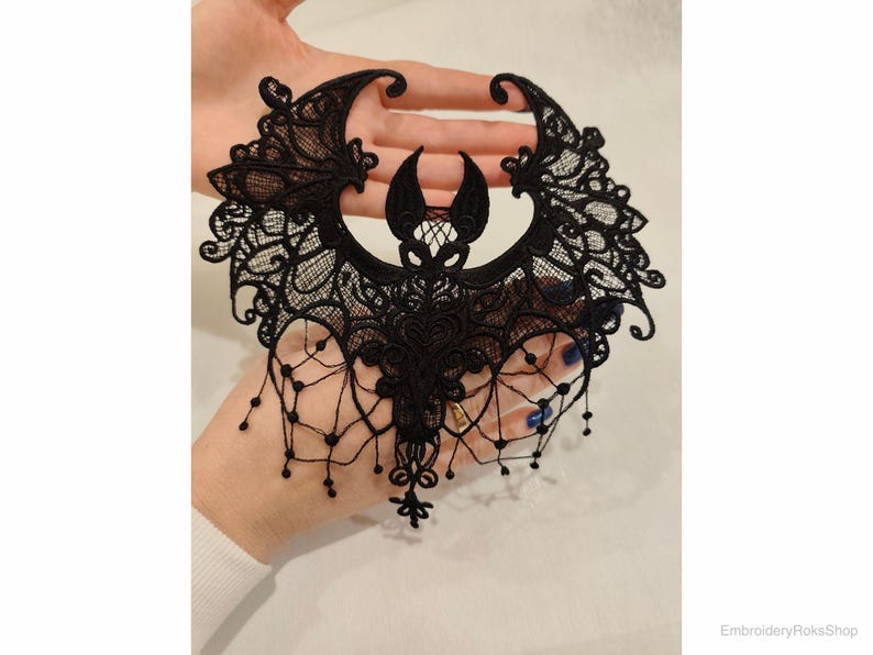 Gothic Bat FSL Lace Embroidery Design, Free Standing Lace Bat ...