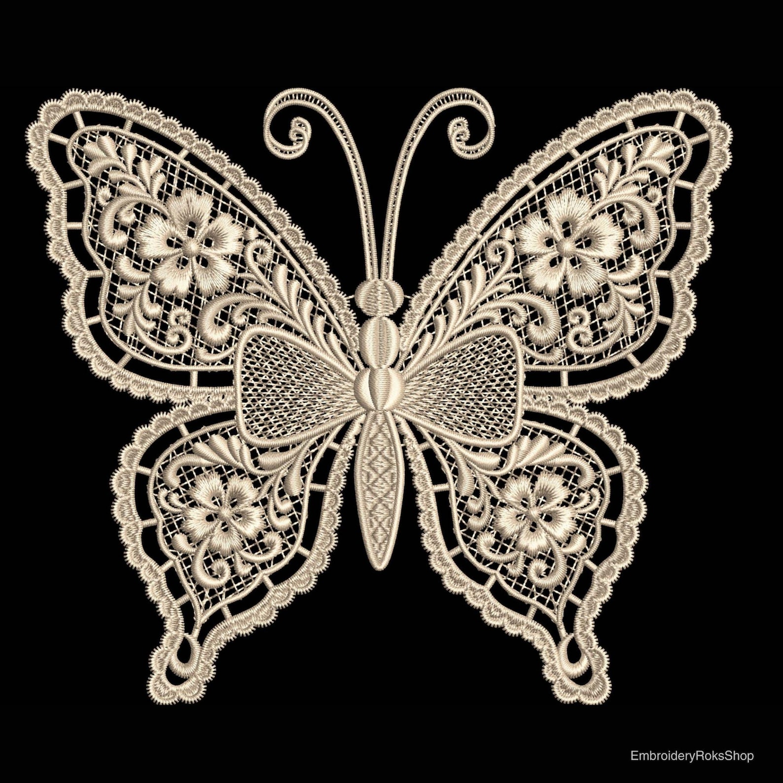 FSL Lace Butterfly Machine Embroidery Design PES, Vintage Lace ...