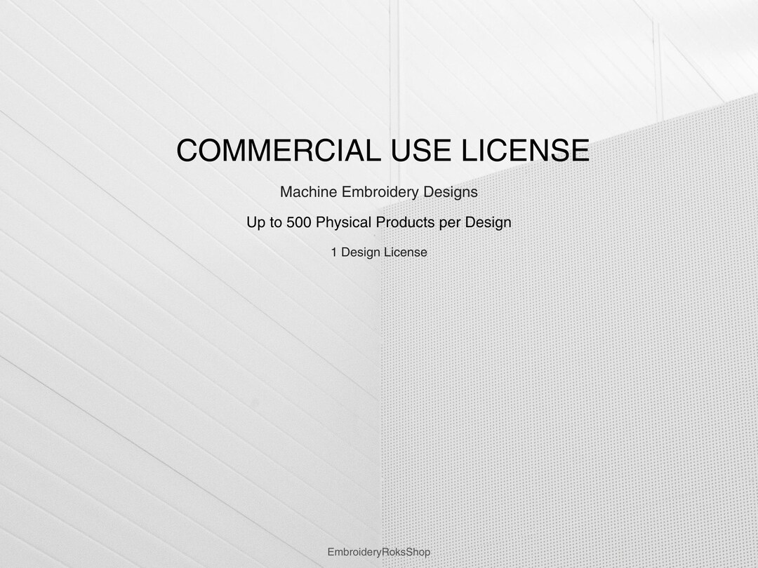 Commercial Use License for Machine Embroidery Designs – Sell up to 500 ...