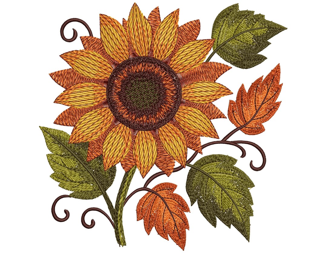 Sunflower Embroidery Machine Design - Perfect for Fall Projects, Home ...