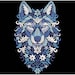 Winter Wolf Embroidery Design – Machine Embroidery Pattern PES, Floral ...