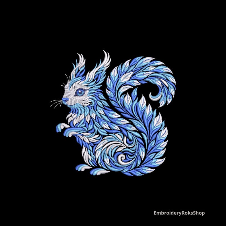 Winter Squirrel Machine Embroidery Design, Winter Frost Squirrel Design ...