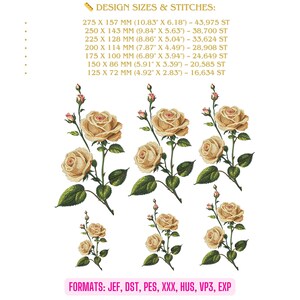 Elegant Vintage Rose Embroidery Design, Realistic Rose Machine ...